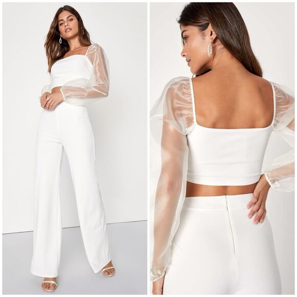 Lulus | Pants & Jumpsuits | Lulus Sheerly Sultry 2 Piece Pantsuit ...
